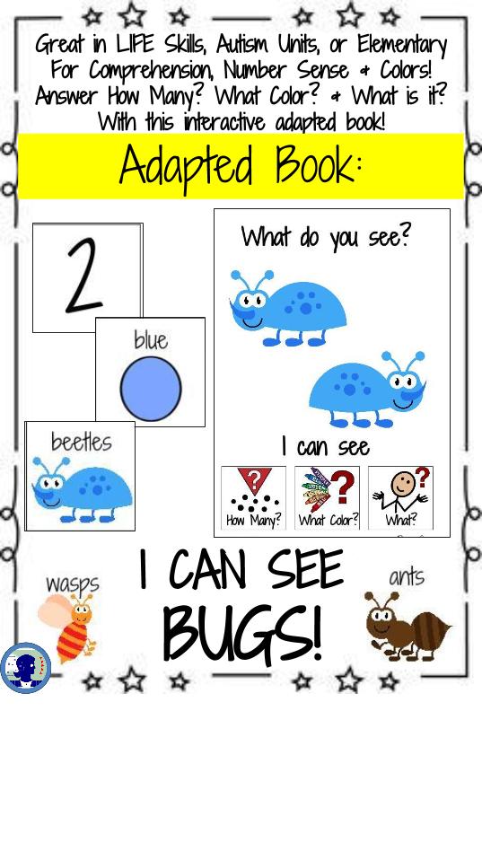 Adapted Book- I Can See BUGS from NoodleNook for LIFE Skills, Autism ...