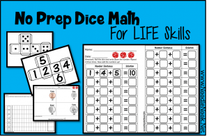 No Prep Dice Math! Math Centers for Special Ed | Noodle Nook