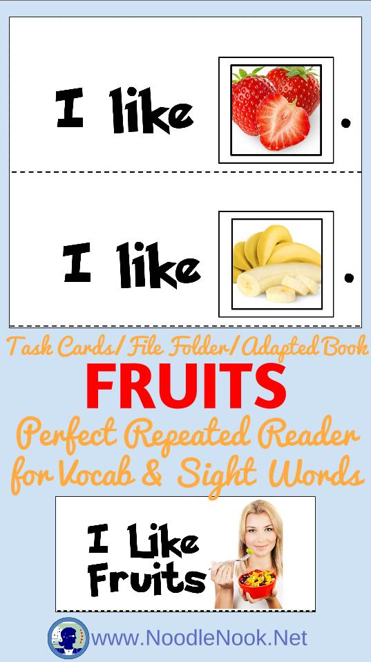 I Like Fruit Repeated Reader- for Vocabulary and Sight Words- from ...