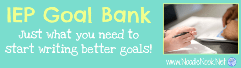 IEP Goal Bank for Autism, LID, PMLD- 7 Unique Banks | NoodleNook.Net