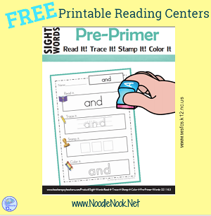 FREE Printable Reading and Writing Centers from NoodleNook6 ...