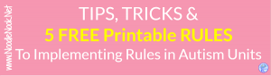 Implementing Rules in Autism Classrooms with 5 FREE Visuals!