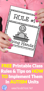 Implementing Rules in Autism Classrooms with 5 FREE Visuals!