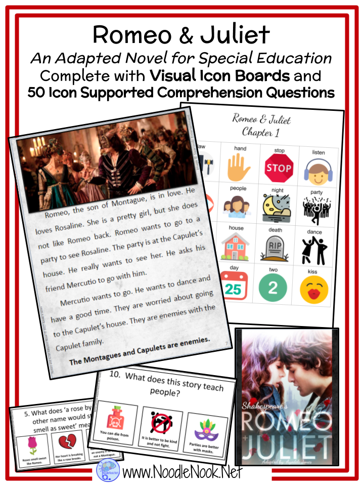 PREVIEW- Romeo and Juliet- An Adapted Novel for SpEd & Autism Units ...