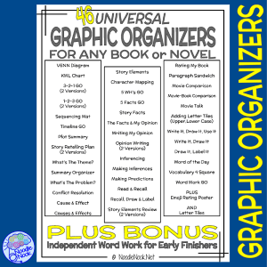 Graphic Organizers for Any Book | NoodleNook.Net