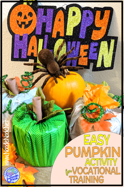Easy Pumpkin Craft for Vocational Training in Autism Unit | Noodle Nook