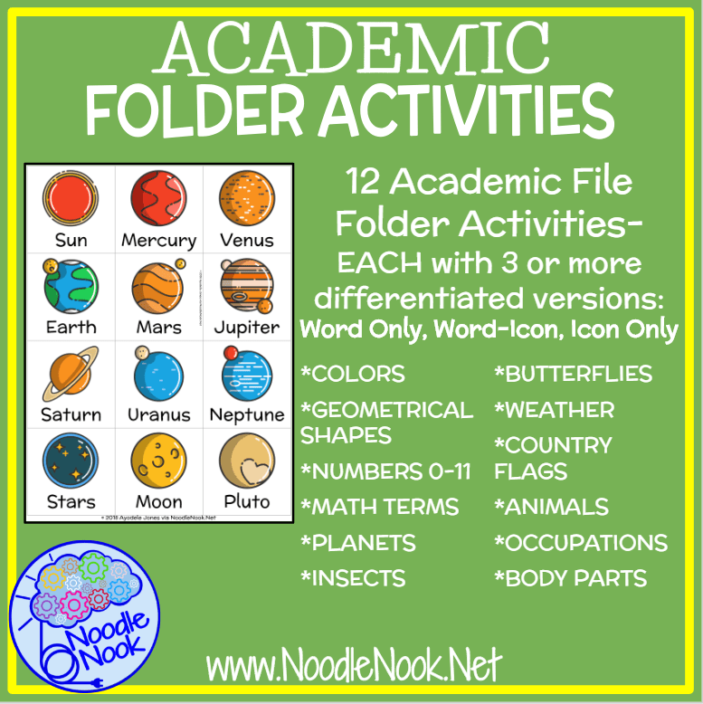 Academic File Folder Activities for Centers - NoodleNook.Net