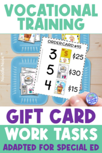 Vocational Training with Gift Cards - Fun Work Station for SpEd