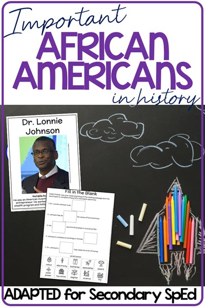Adapted Black History Activities for Special Ed -Leveled Too