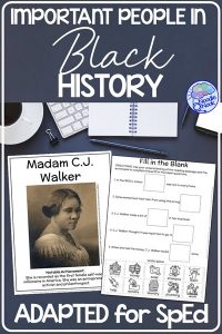 Adapted Black History Activities for Special Ed -Leveled Too