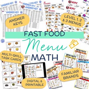 Fast Food Menu Math Activity (Perfect Math Center) | Make Math Fun!