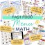 Fast Food Menu Math Activity (Perfect Math Center) | Make Math Fun!