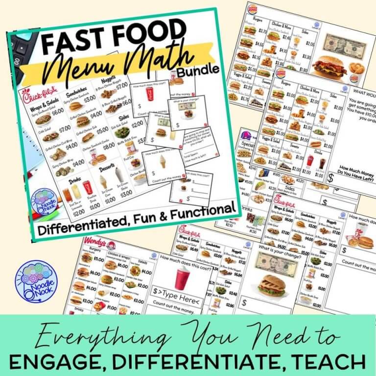 Fast Food Menu Math Activity (Perfect Math Center) | Make Math Fun!
