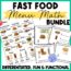 Fast Food Menu Math Activities for Special Education