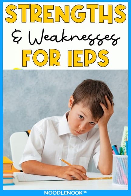 List of Student Strengths and Weaknesses for IEP (FREE PDF)